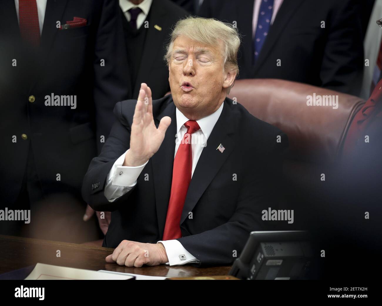 President Donald Trump speaks before signing the First Step Act and the ...