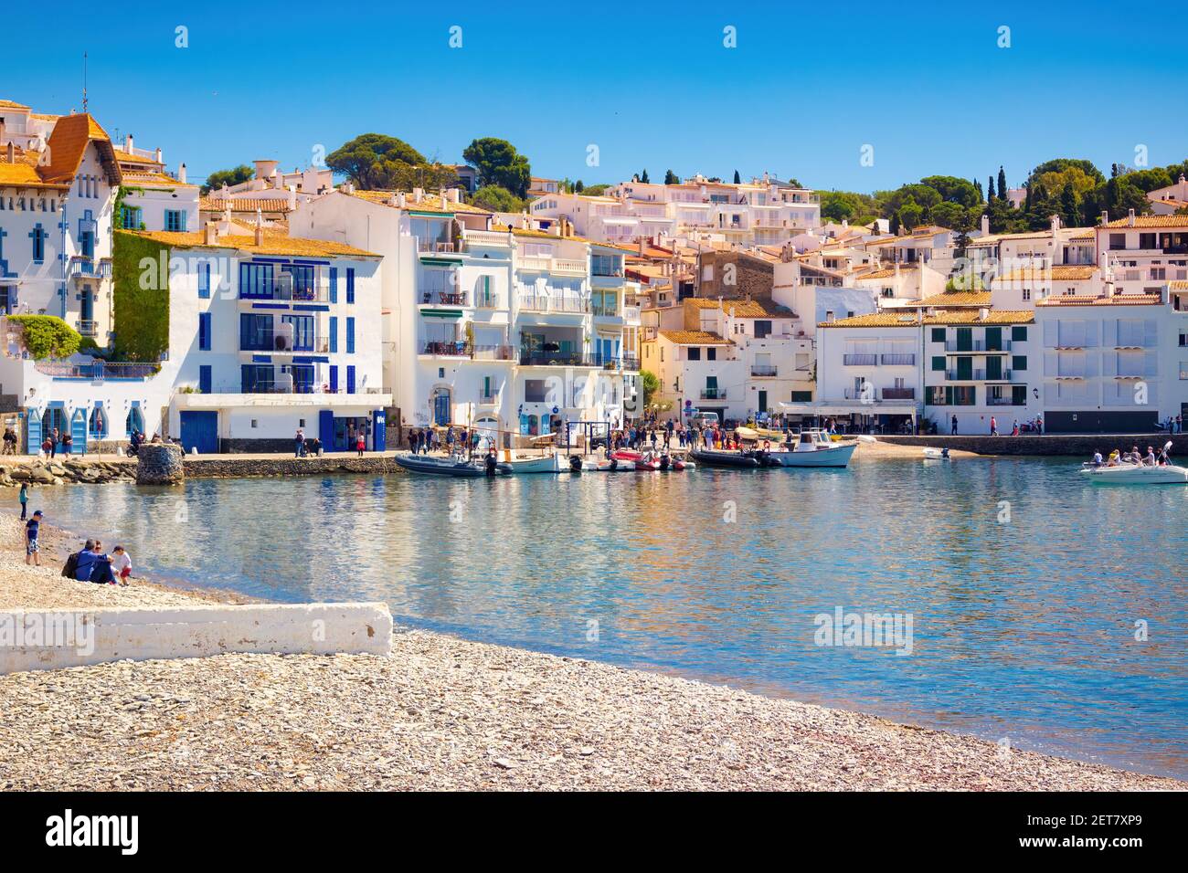 View of the promenade that borders the sea in the center of the town ...