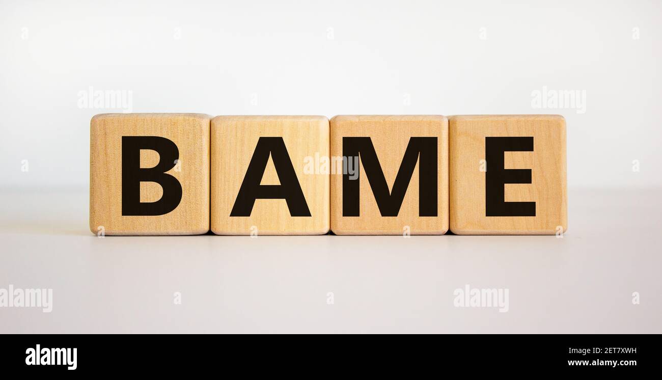 BAME symbol. Abbreviation BAME, black, asian and minority ethnic on ...