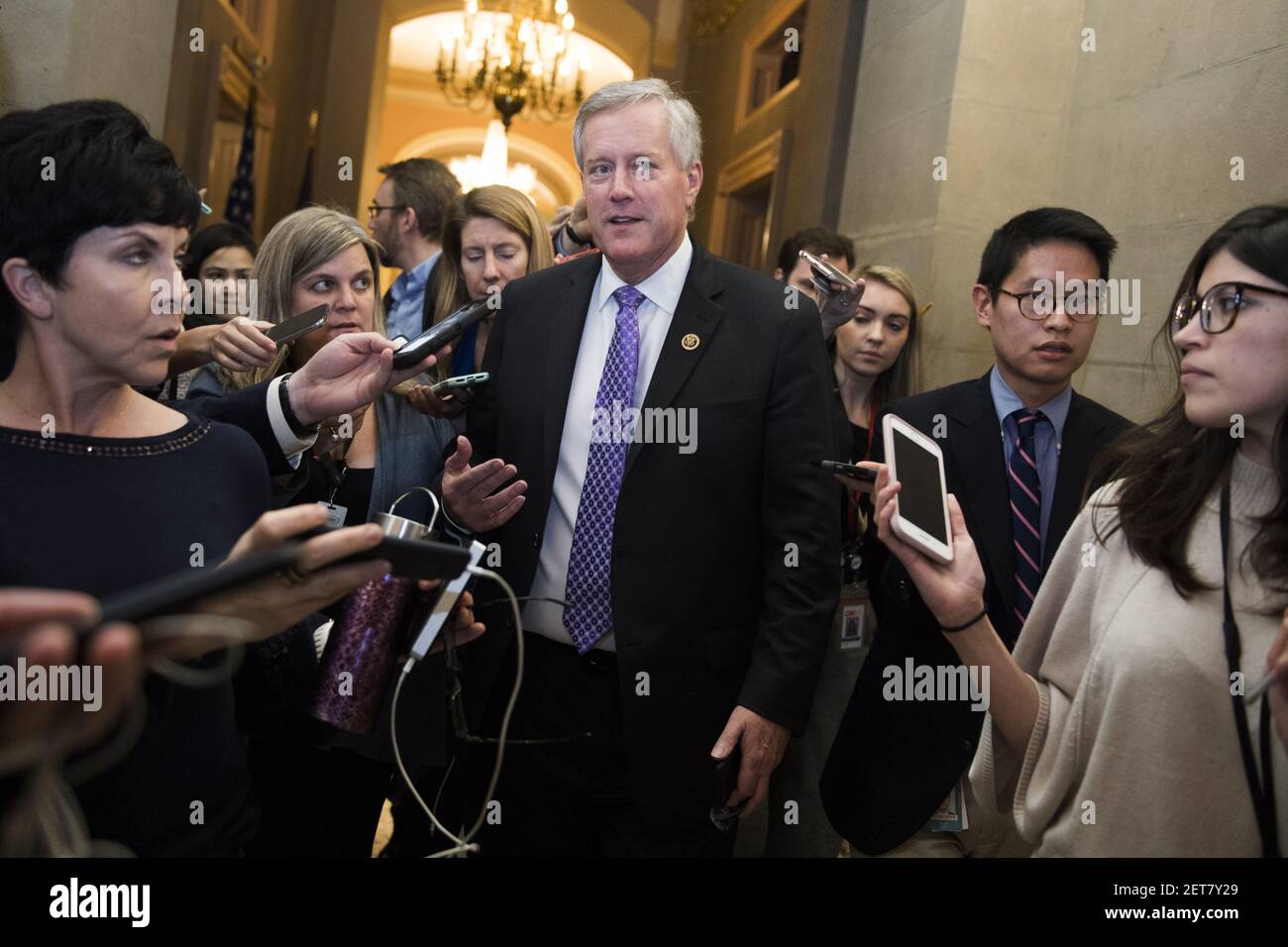 UNITED STATES - DECEMBER 21: Rep. Mark Meadows, R-N.C., talks with ...