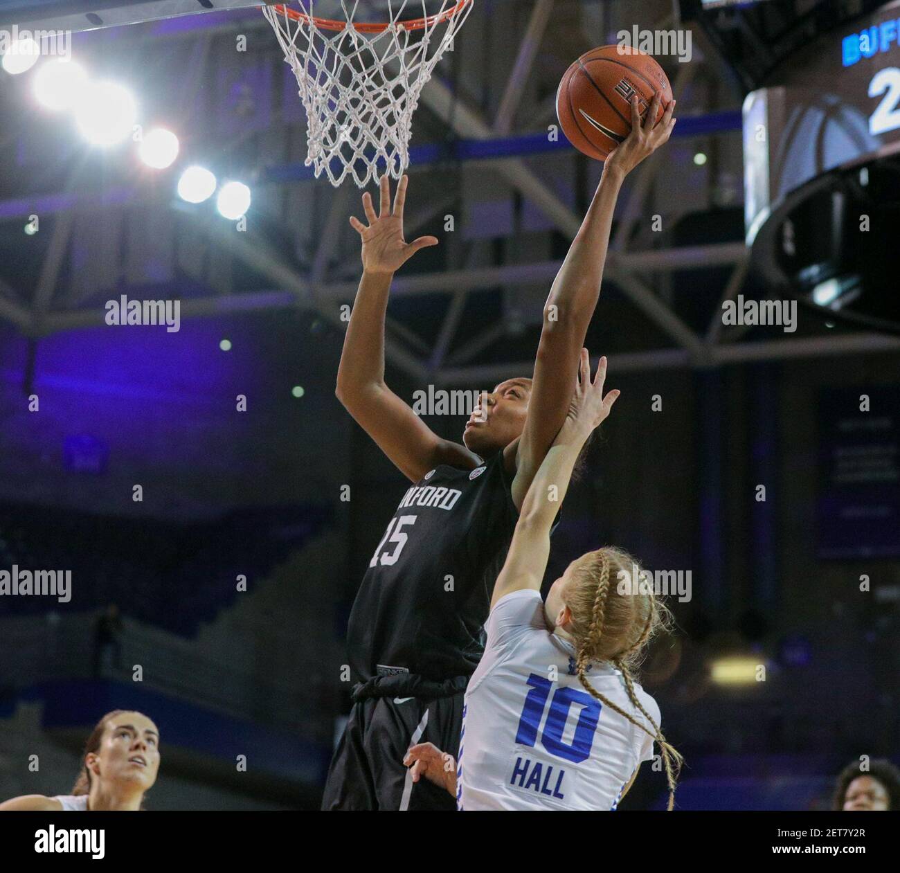 Dec 21, 2018: Stanford Cardinal forward Maya Dodson (15) scores two of ...