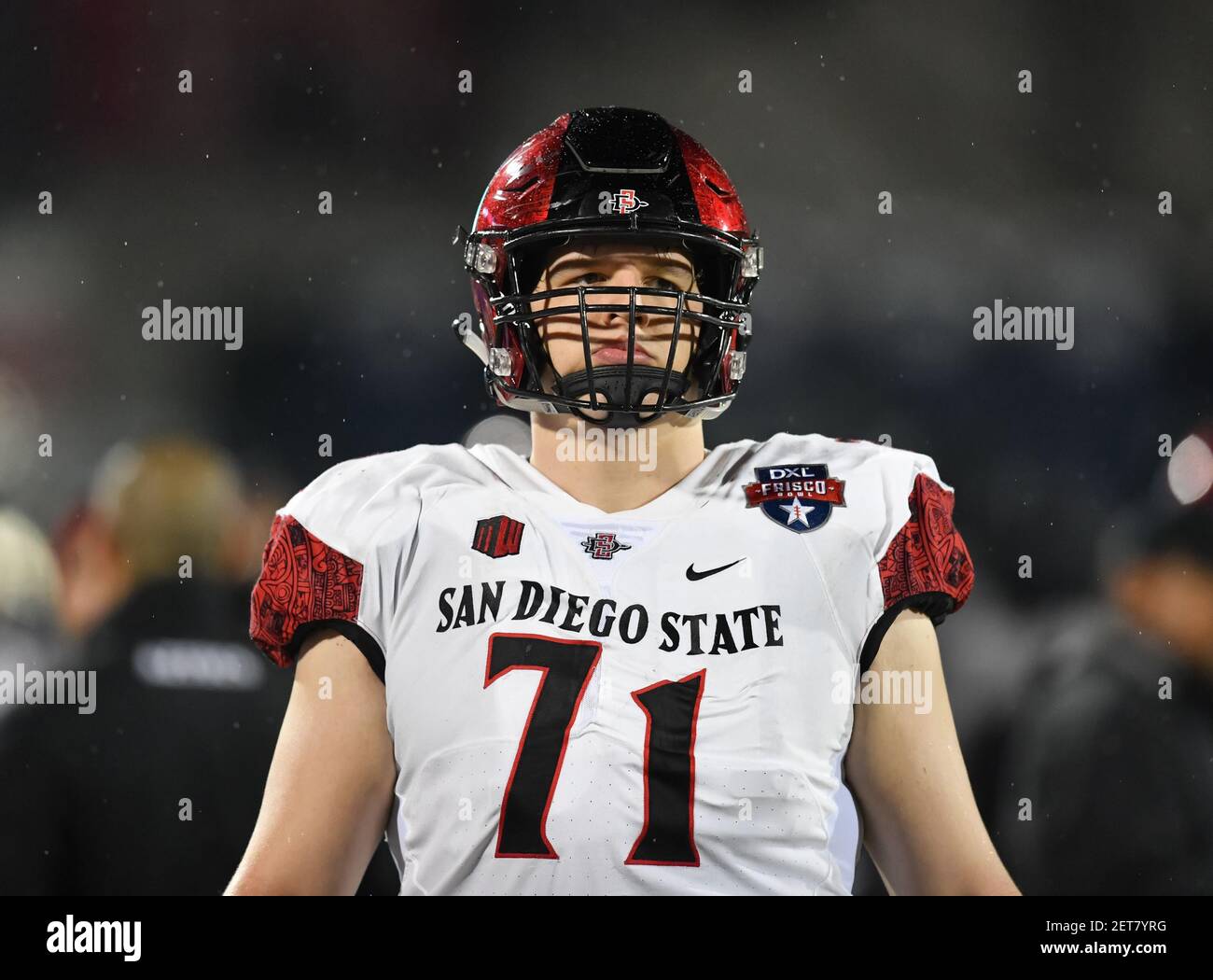 December 19, 2018 Frisco, TX...San Diego State lineman, Kyle Spalding ...