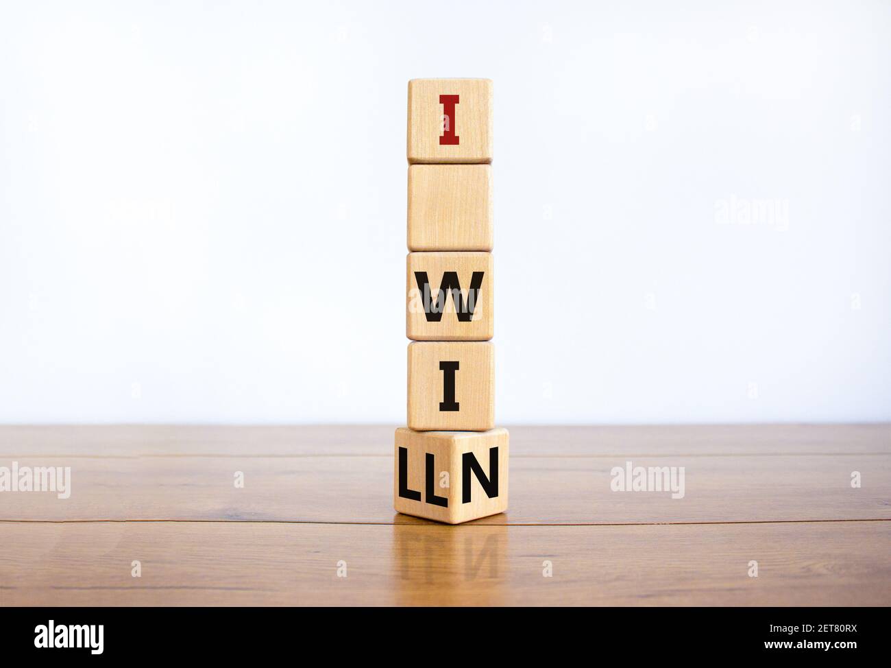 I will win symbol. Turned a wooden cube and changed words i will to i ...