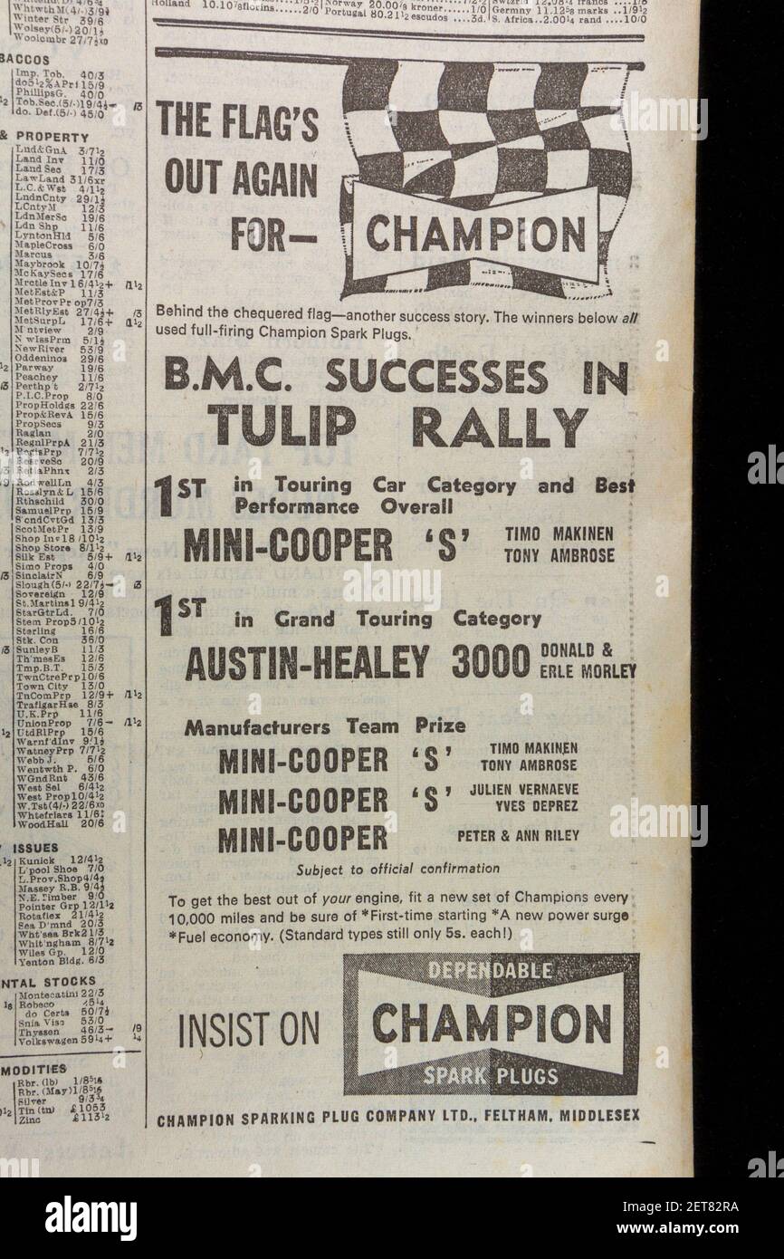 Champion spark plugs hi-res stock photography and images - Alamy