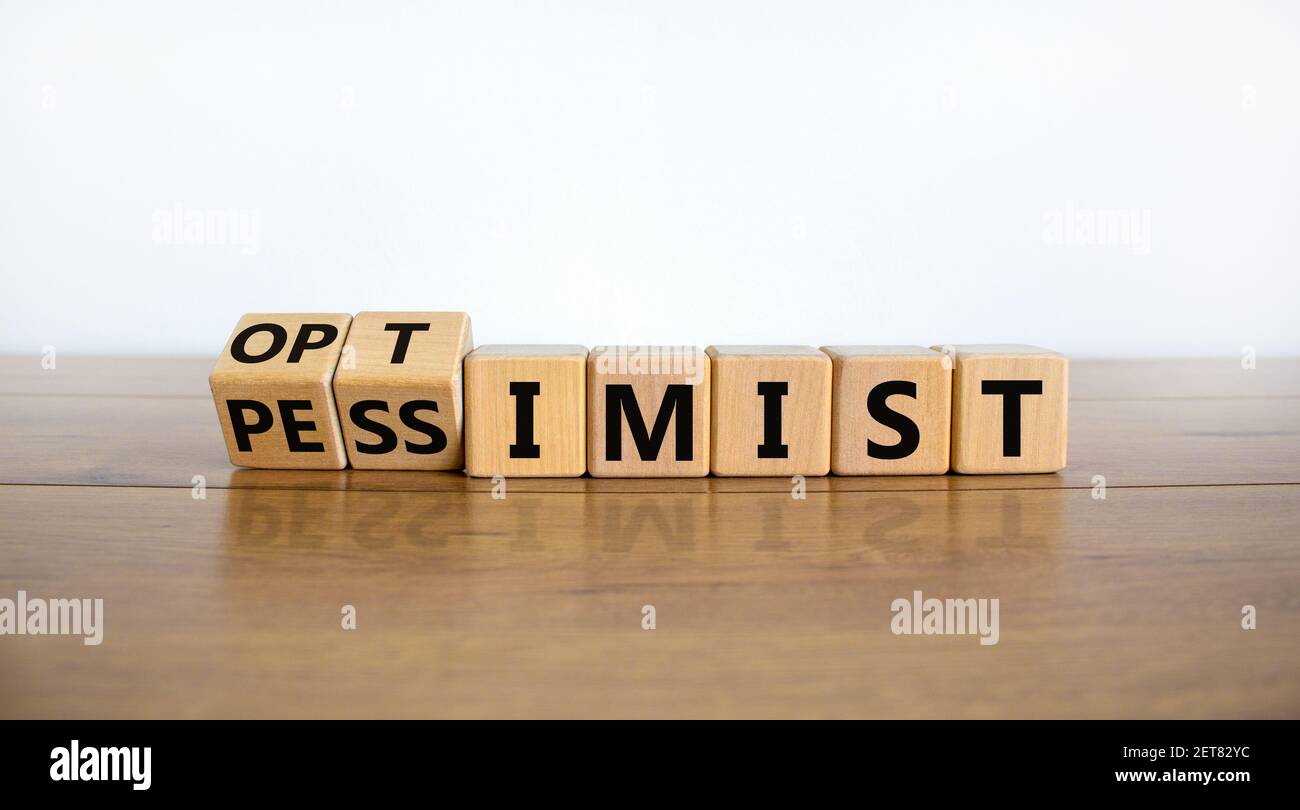 Pessimist or optimist symbol. Turned cubes and changed the word ...