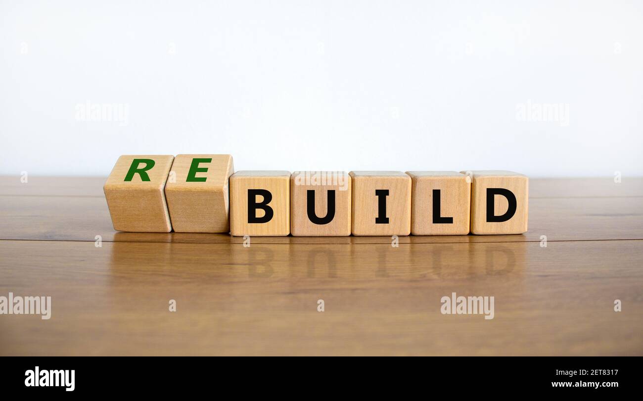 Time to rebuild symbol. Turned wooden cubes and changed the word 'build ...