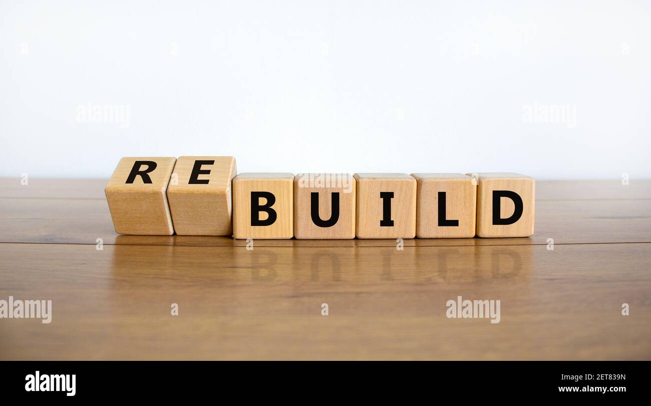 Time to rebuild symbol. Turned wooden cubes and changed the word 'build ...