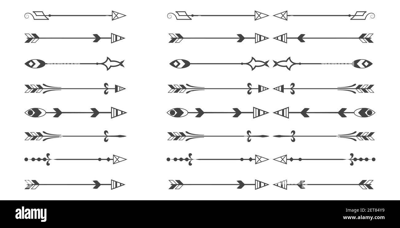 Set of Arrows and Dividers- calligraphic vintage elements,vector ...