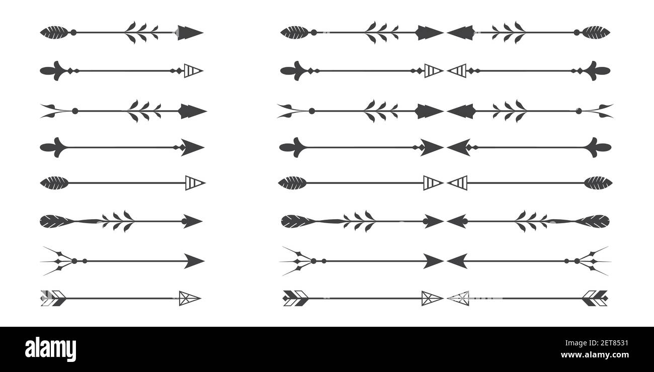 Set of Arrows and Dividers- calligraphic vintage elements and page ...