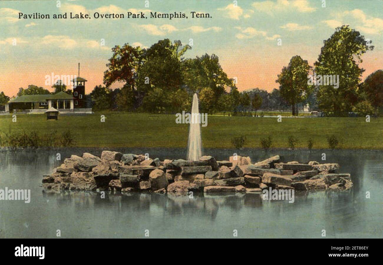 Pavilion and Lake, Overton Park Stock Photo - Alamy