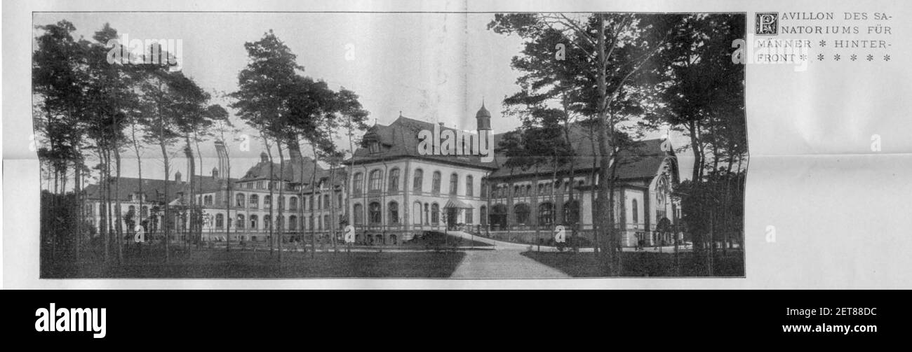 Pavillon des Santoriums fuer Maenner Hinterfront Beelitz 1904 Stock ...