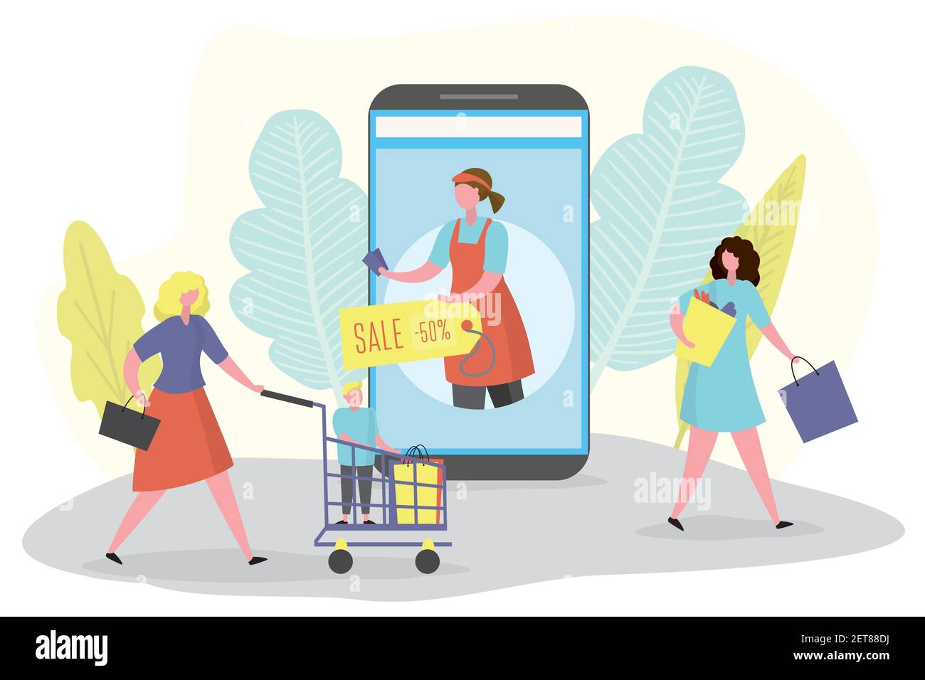 Shopping cart icon in cartoon Stock Vector Images - Alamy