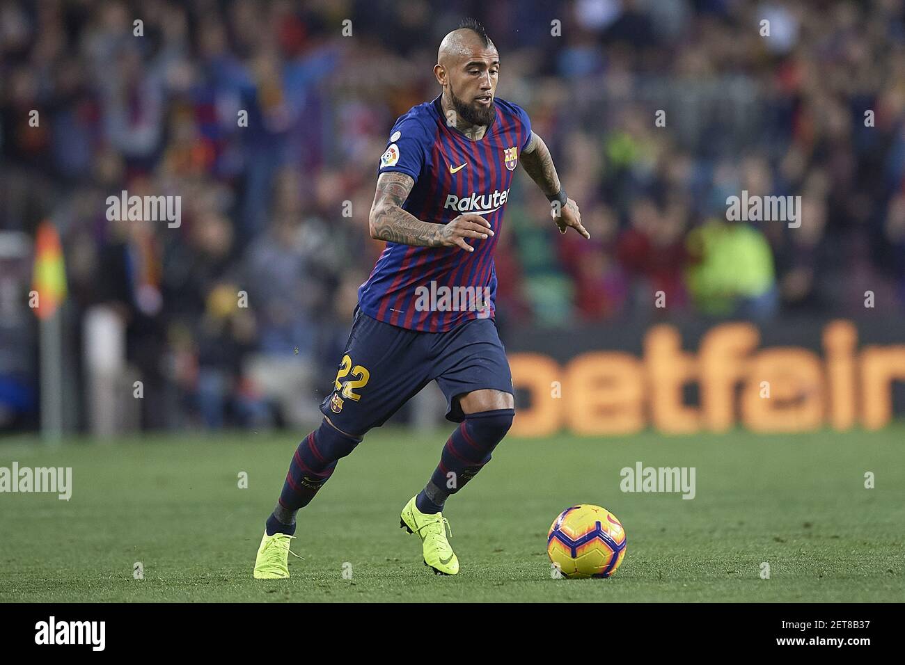 Arturo Vidal of FC Barcelona during the match between FC Barcelona v RC ...