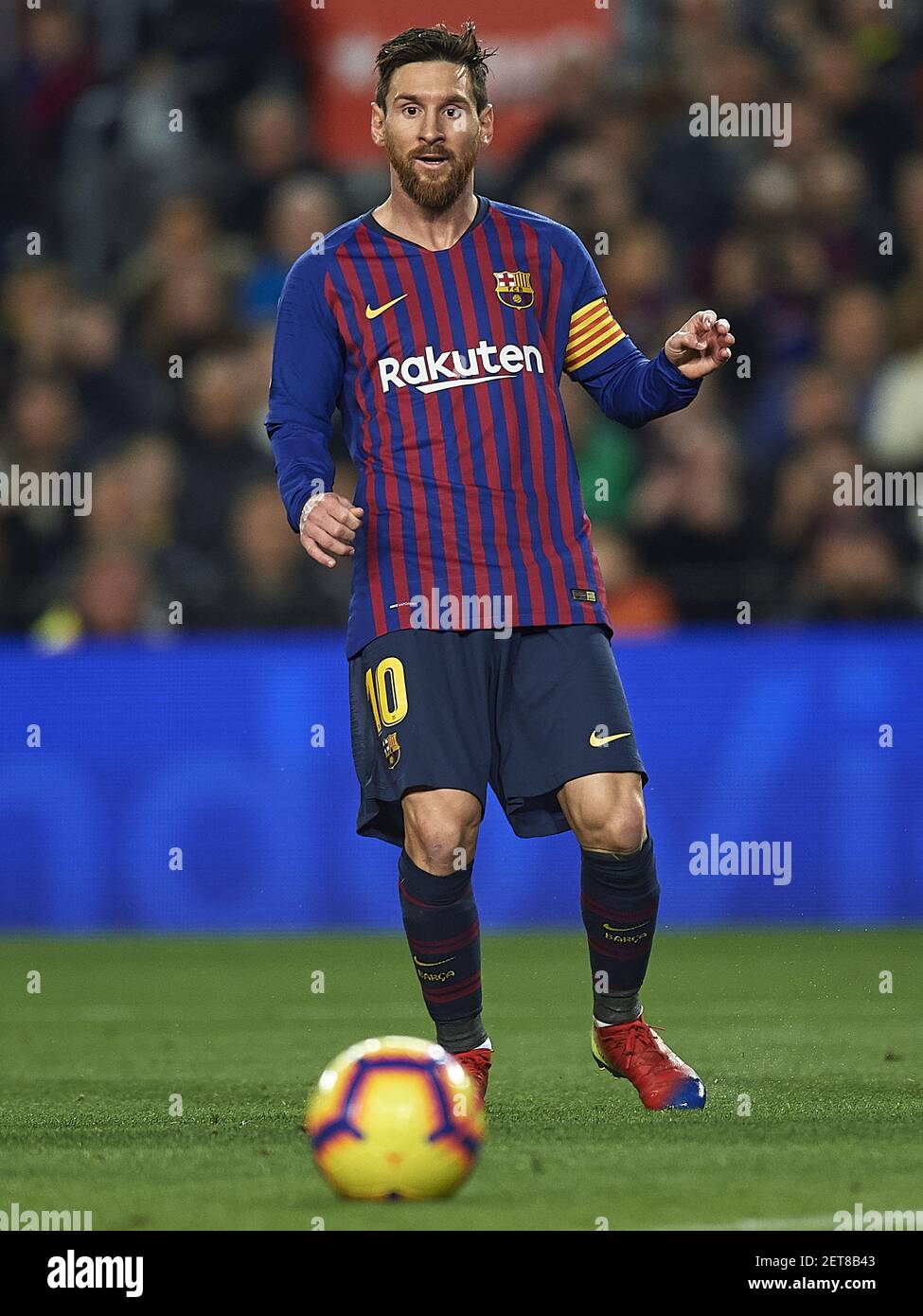 Lionel Messi of FC Barcelona during the match between FC Barcelona v RC ...