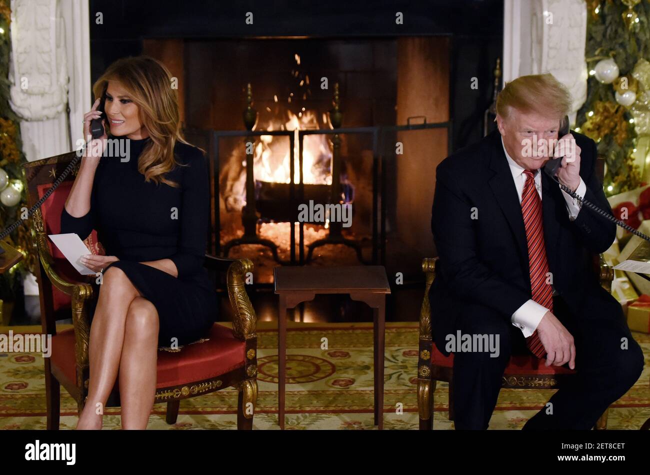 US President Donald Trump and the First Lady Melania Trump participate ...