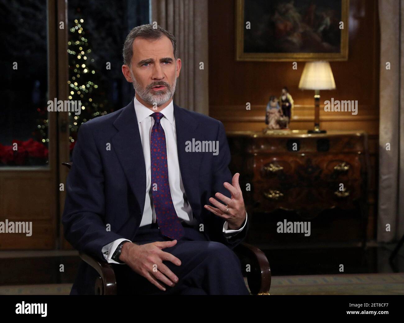24-12-2018 Spanish King Felipe delivers his Christmas eve message at ...