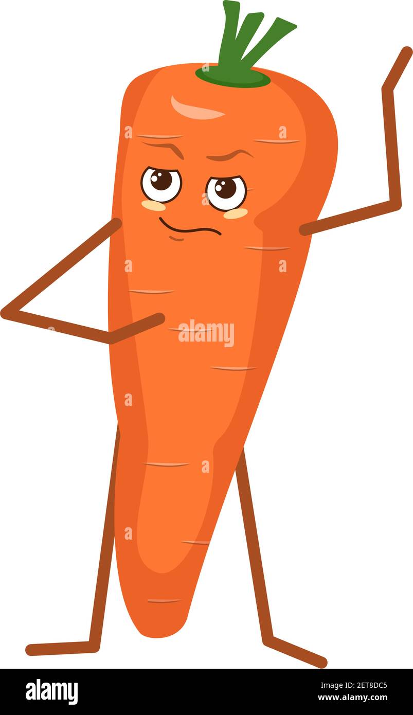 Cute carrot character with face and emotions Stock Vector Image & Art ...