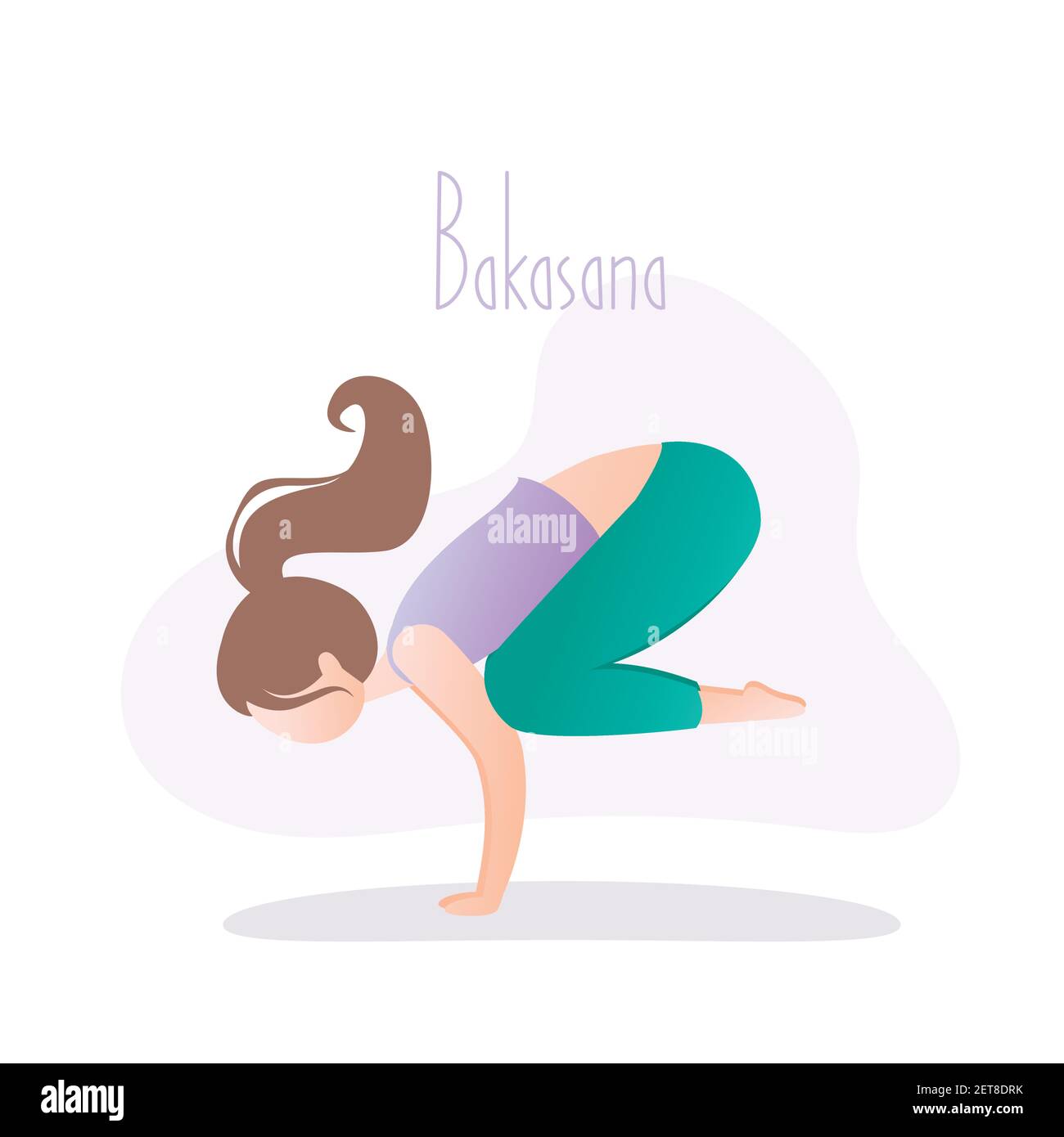 Woman doing yoga pose,Crow Pose or Bakasana asana in hatha yoga,vector ...