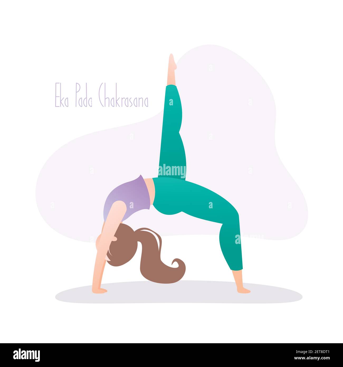 Girl doing yoga pose, One Legged Wheel Pose or Eka Pada Chakrasana ...