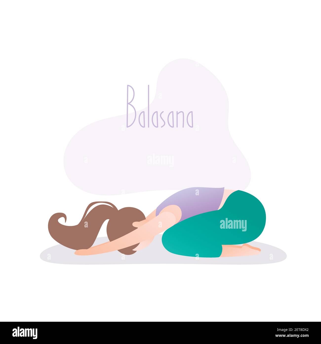 Girl doing yoga pose,Child's Resting Pose or Balasana asana in hatha ...