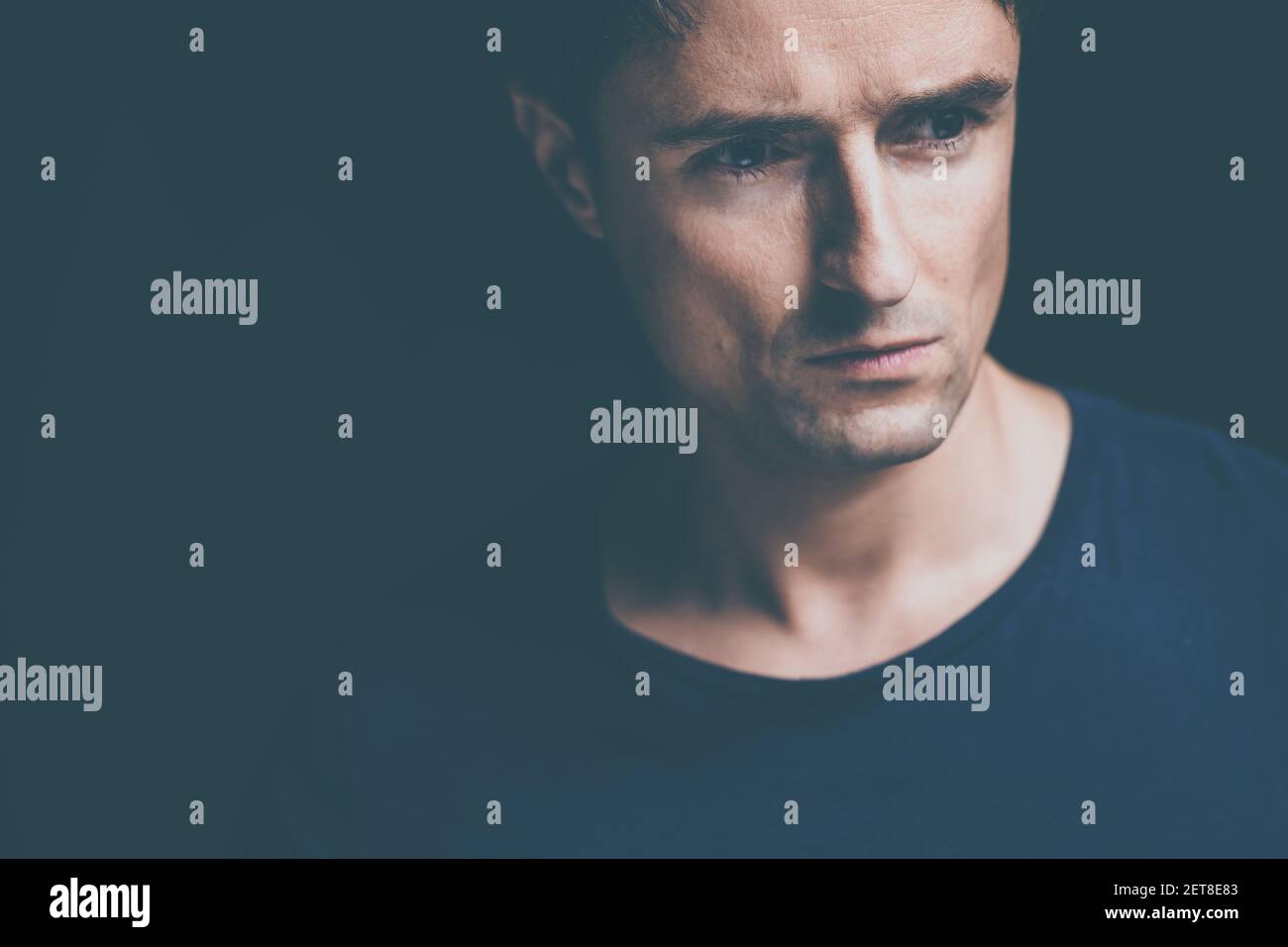 Young man suffering from anxiety, depression due to social seclusion ...