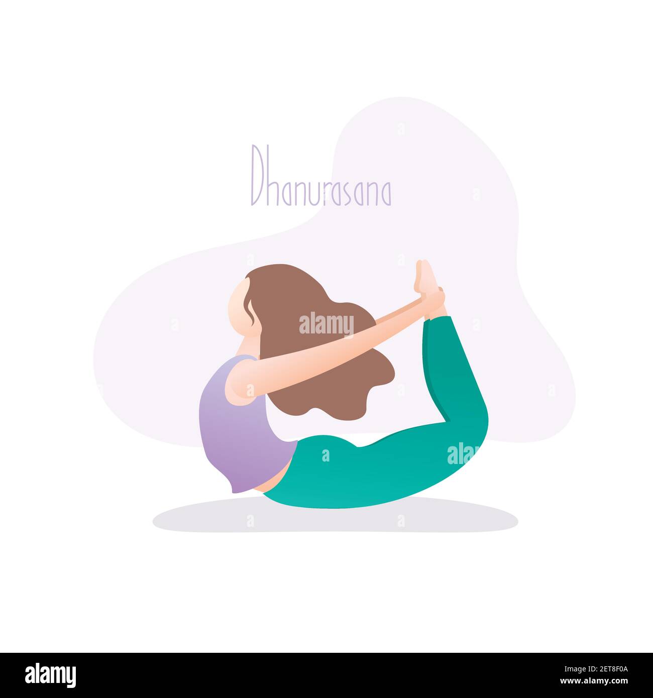 Girl doing yoga pose,Dhanurasana Bow Pose asana in hatha yoga,vector ...