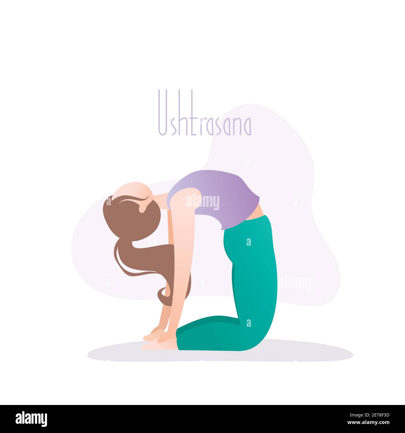 Girl sitting in yoga pose, Camel Pose or Ustrasana asana in hatha yoga ...