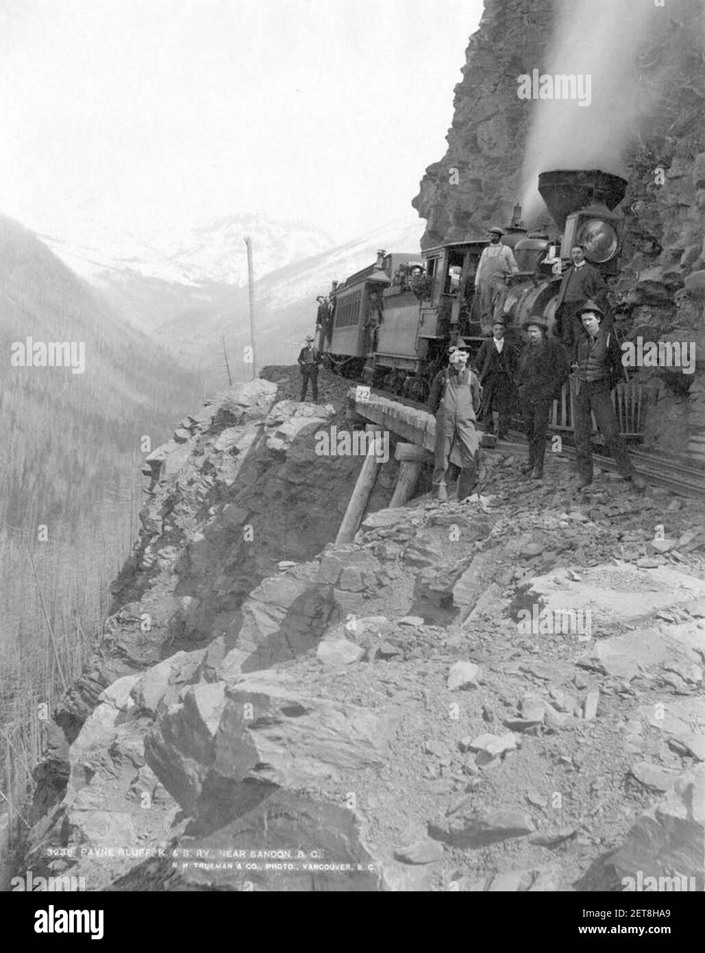 Payne Bluff above Sandon on the Kaslo and Slocan Railway (BC Archives ...