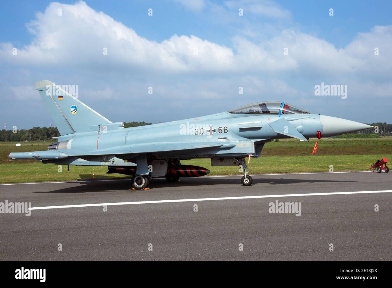 German Air Force Eurofighter Typhoon fighter jet on the tarmac of ...