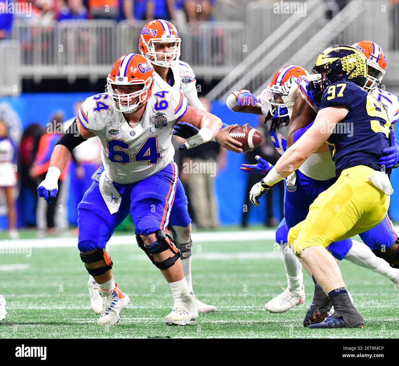 December 29, 2018: University of Florida OL Tyler Jordan (64) in action ...
