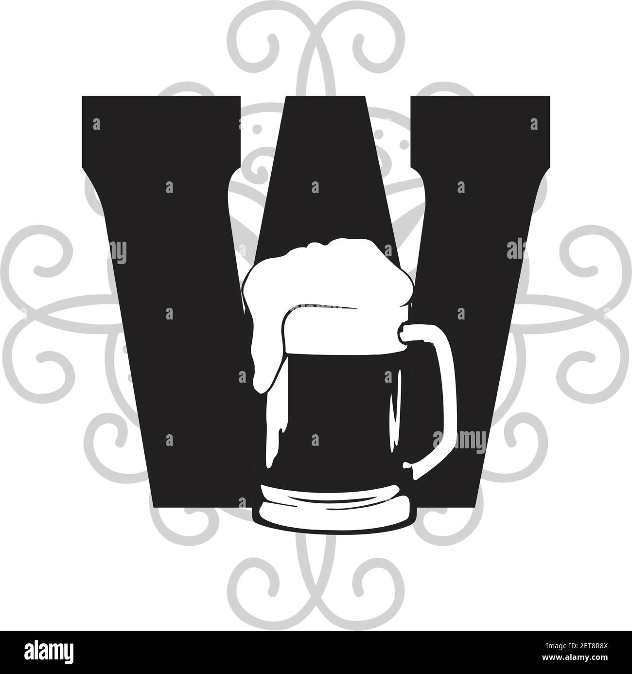 Typographic logo restaurant letter Stock Vector Images - Alamy