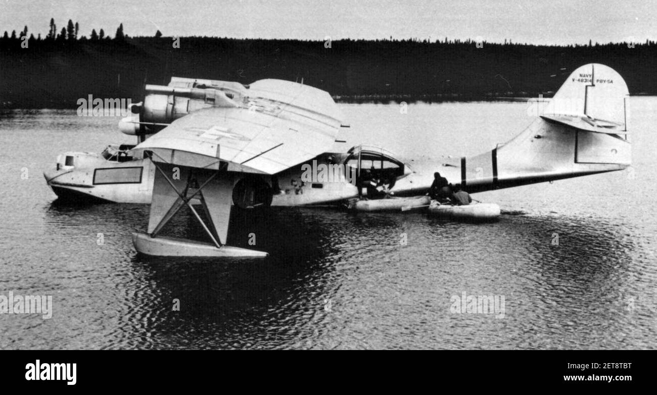 PBY-5A USCG with injured from Sabena crash 1946 Stock Photo - Alamy
