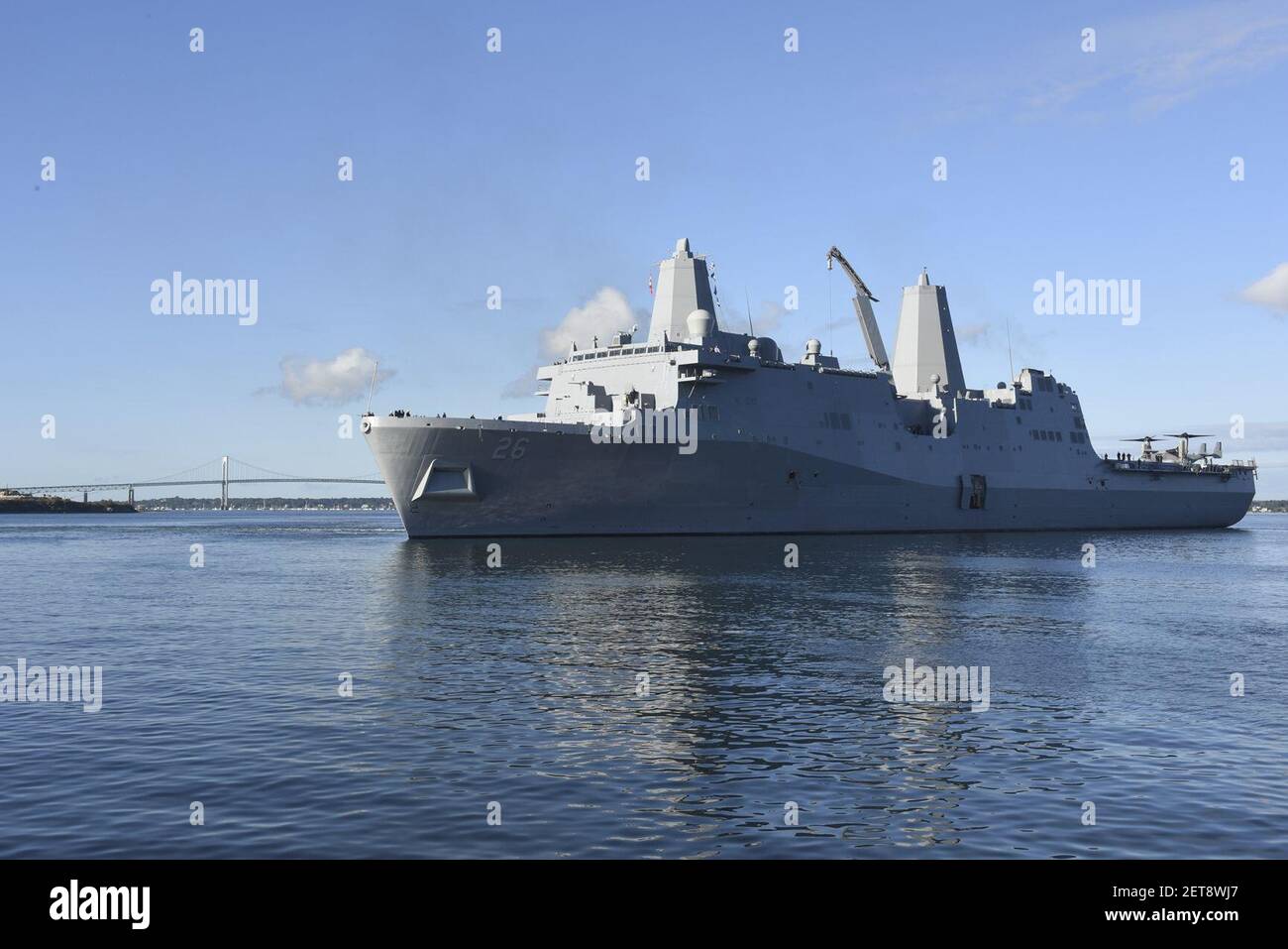 PCU John P. Murtha (LPD 26) arrives at Naval Station Newport Stock ...