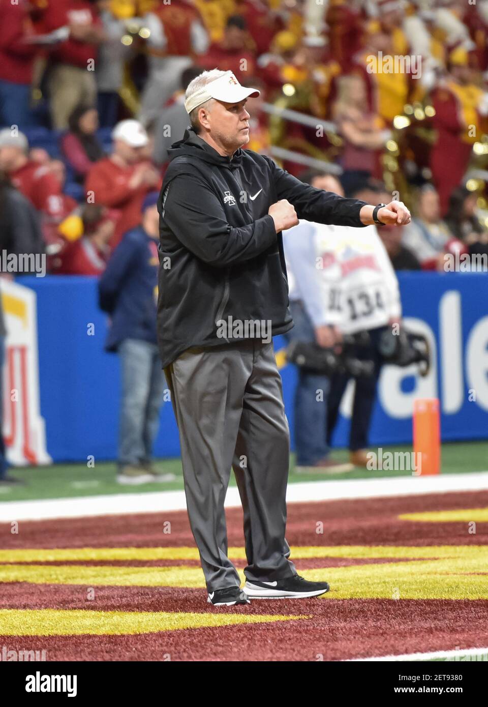 December 28, 2018 San Antonio, TX...Iowa State coach, Jon Heacock, at ...