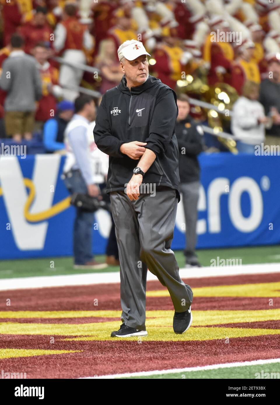 December 28, 2018 San Antonio, TX...Iowa State coach, Jon Heacock, at ...