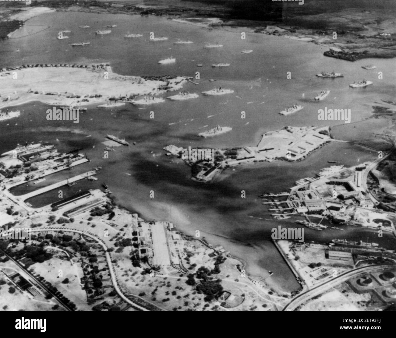 Pearl Harbor aerial view c1940 Stock Photo - Alamy