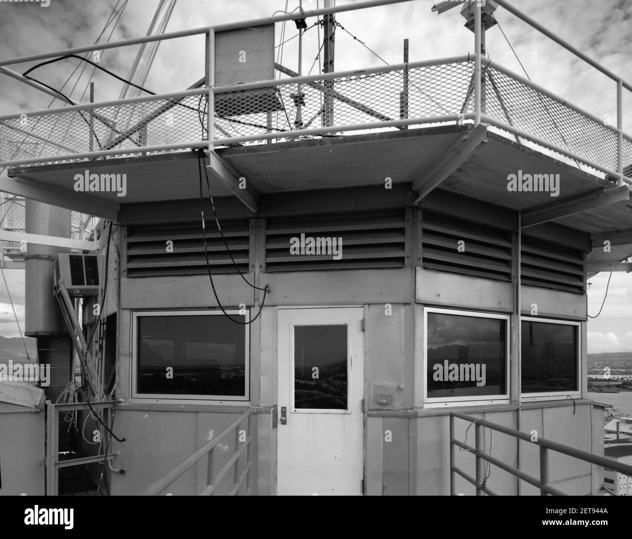 Pearl Harbor Control Tower control room entrance in August 1994 Stock ...