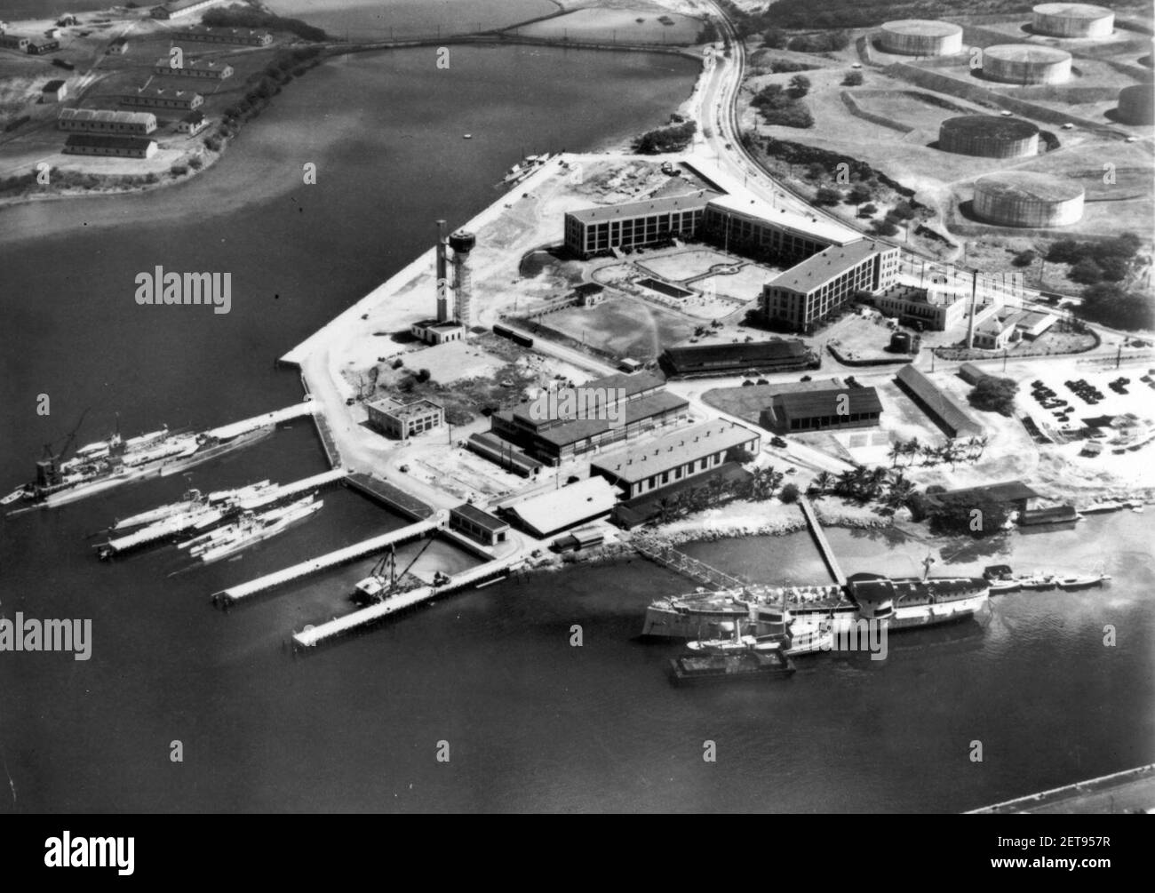Pearl Harbor submarine base in the early 1930s Stock Photo - Alamy