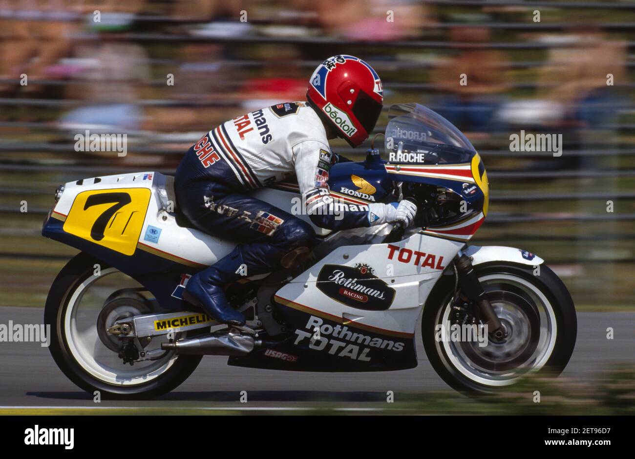 Raymond Roche (FR), Honda 500, motorcycle grand prix season 1987 Stock ...