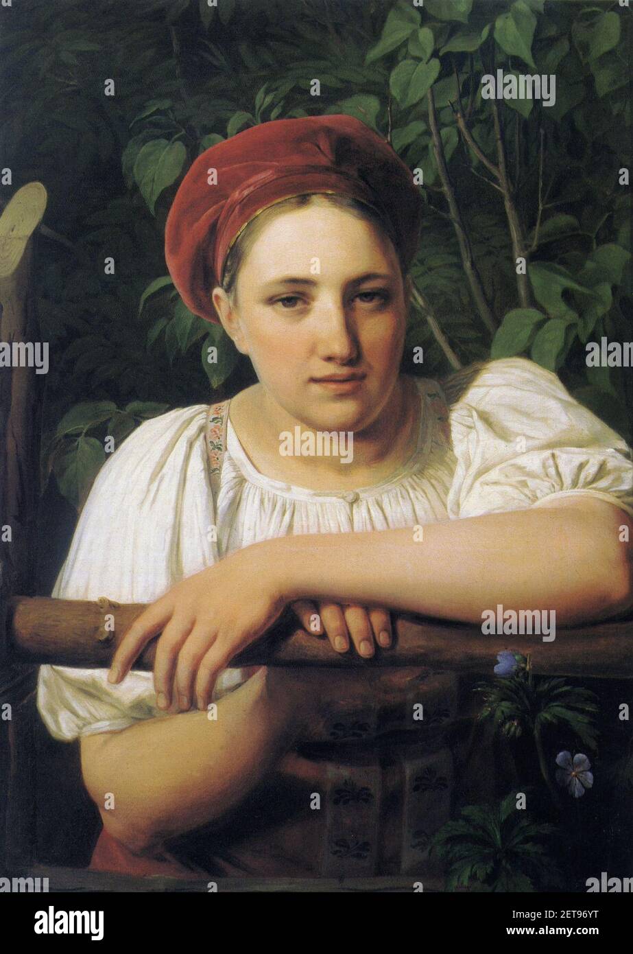 Peasant girl from Tver by Venetsianov Stock Photo - Alamy