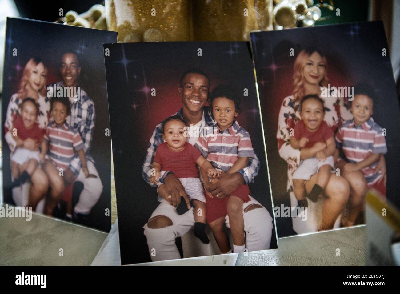 Pictures showing Stephon Clark and his wife Salena Manni, and sons ...