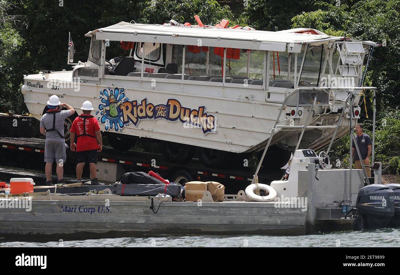 The buck boat is hauled out of the water on Monday, July 23, 2018, at ...