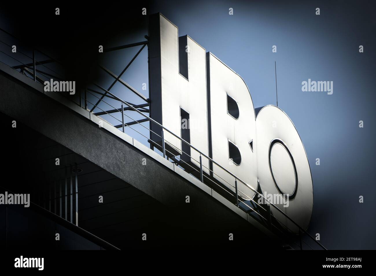 The HBO logo is seen in central Bucharest, Romania on October 9, 2018 ...