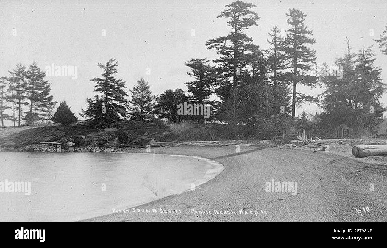 Pebble Beach on Wasp Island, San Juan County, Washington, ca 1890 Stock ...