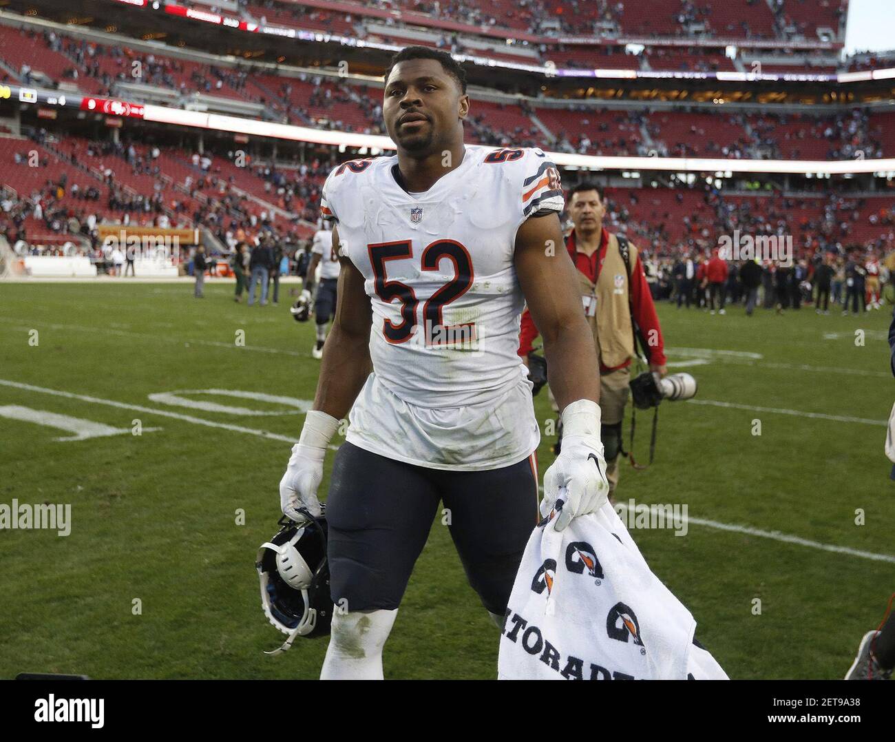 The Chicago Bears' Khalil Mack (52) leaves the field after the Bears ...