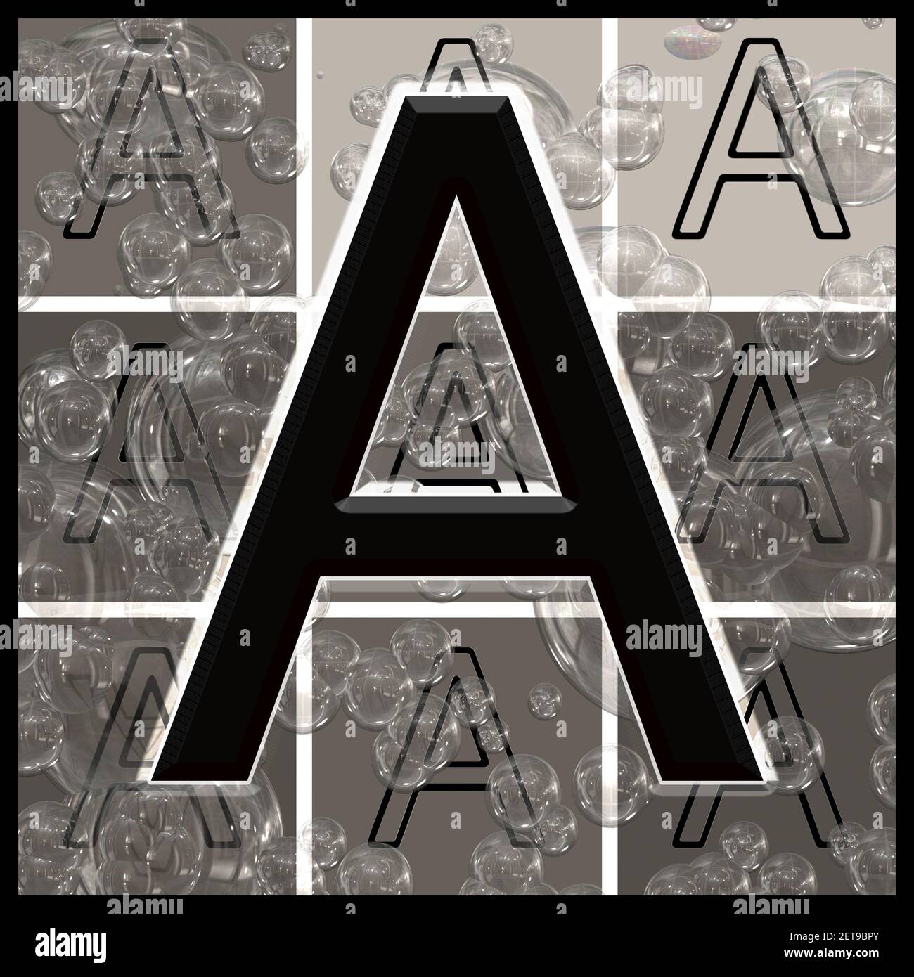 square graphic with the upper-case character A representing a capital ...