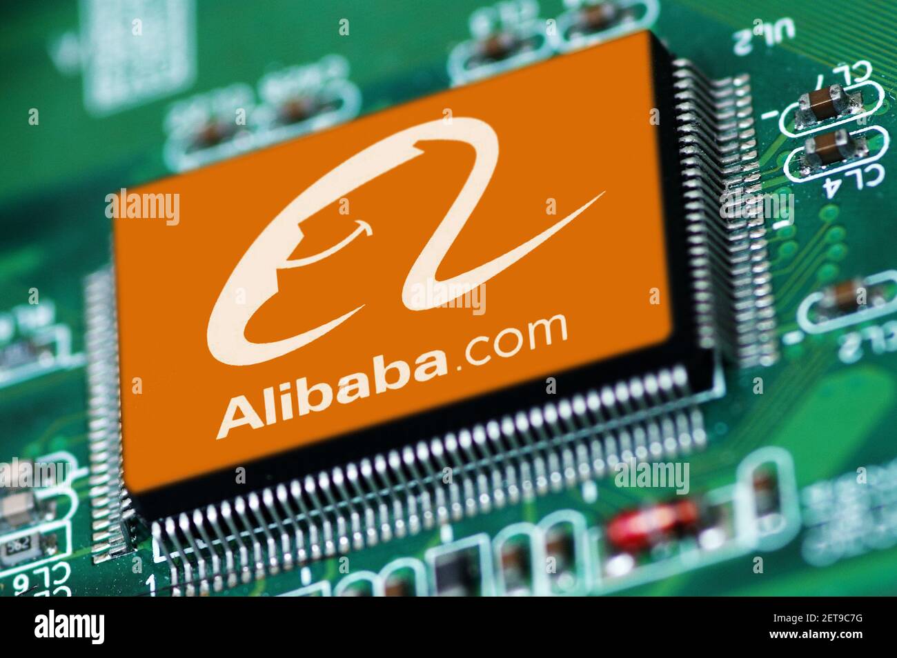--FILE--A chip of Alibaba is seen in Ji'nan city, east China's Shandong ...