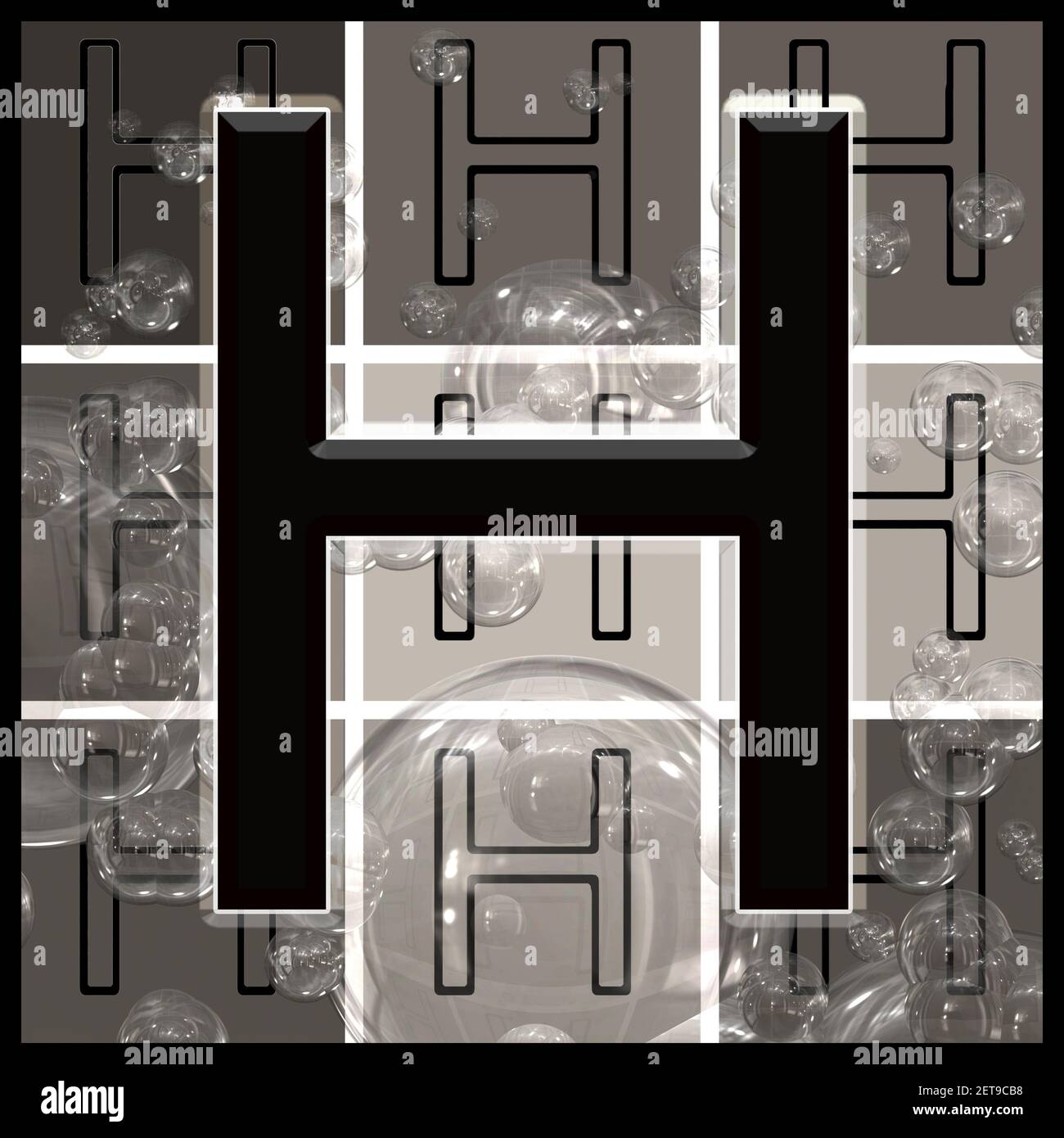 square graphic with the upper-case character H representing a capital ...