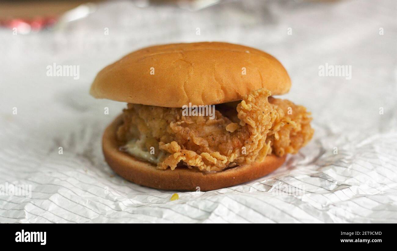 KFC's best sandwich option features an extra crisp piece of chicken on ...