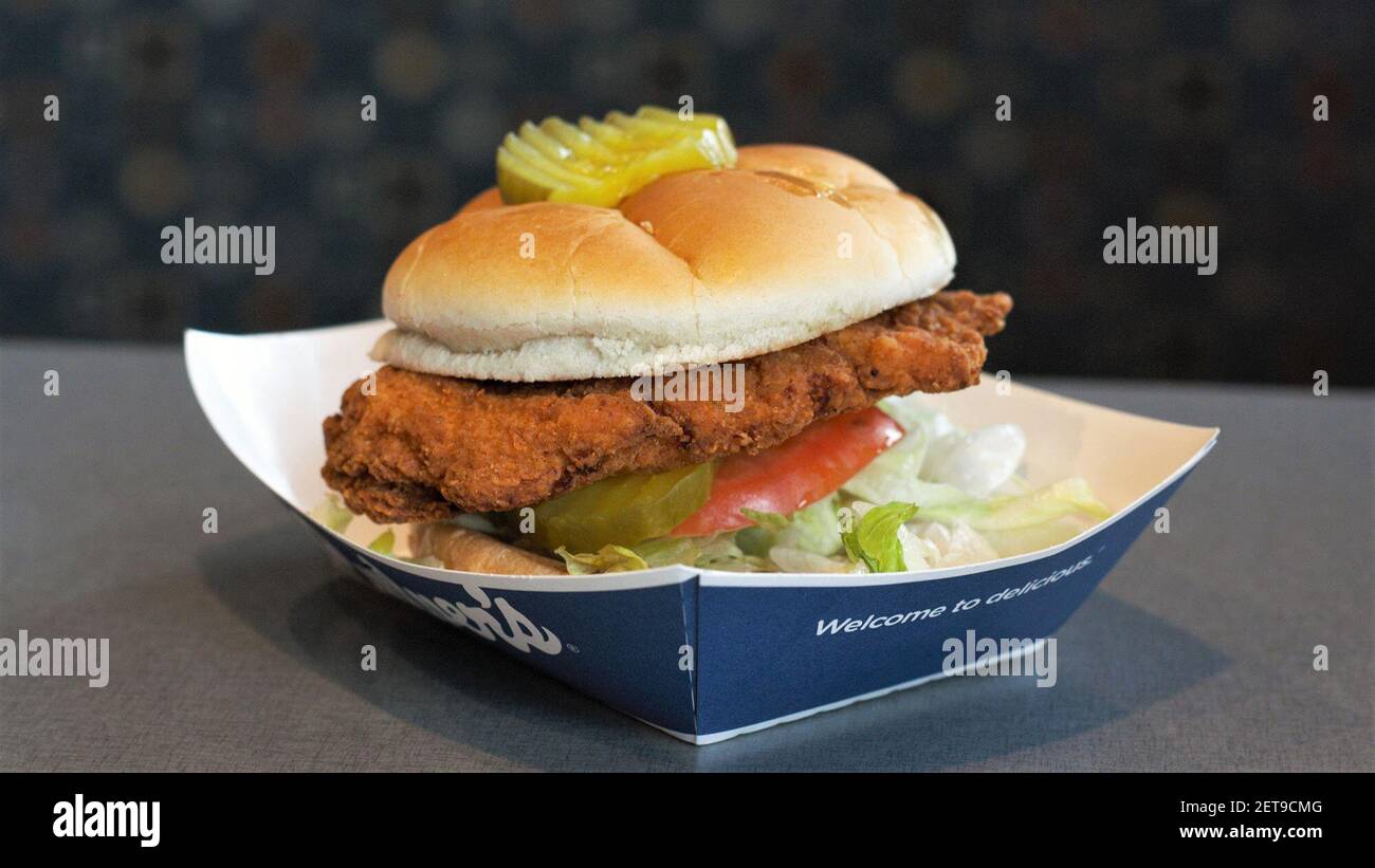 The fried chicken is thin and exceptionally crispy, if also a tad dry ...